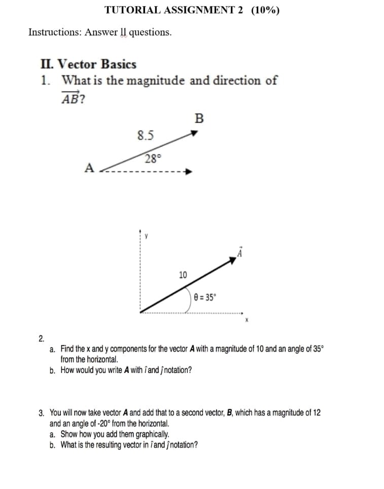 Solved II. Vector Basics 1. What is the magnitude and | Chegg.com