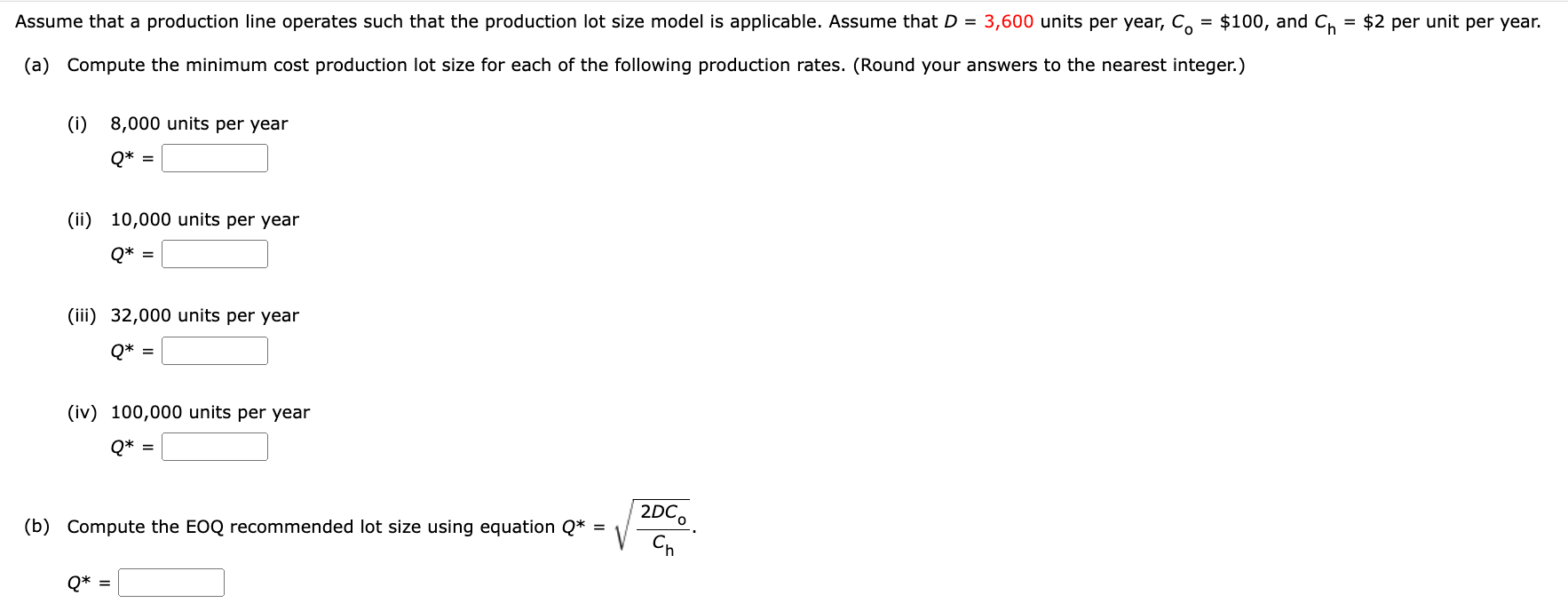 Solved Assume that a production line operates such that the | Chegg.com