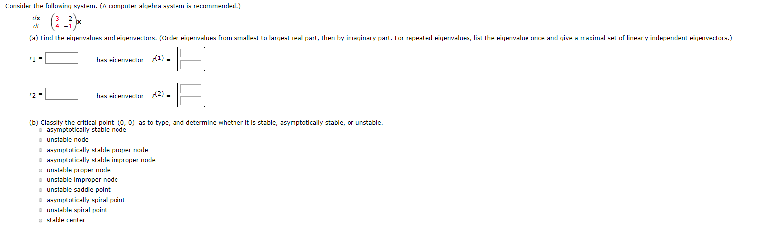 Solved Consider the following system. (A computer algebra | Chegg.com