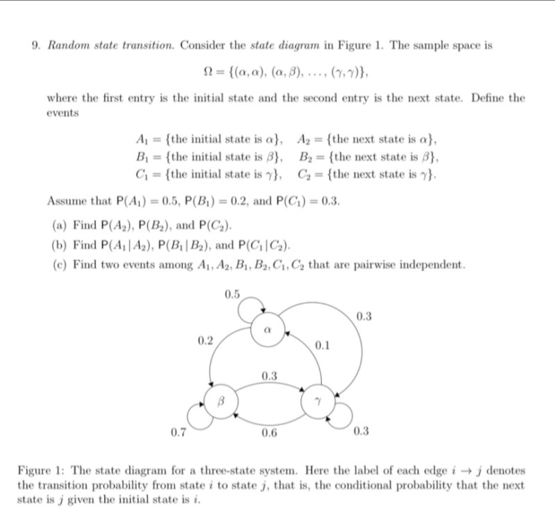 Solved Random state transition. Consider the state diagram | Chegg.com