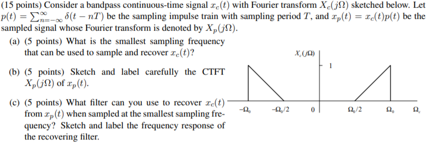 Solved (15 points) Consider a bandpass continuous-time | Chegg.com