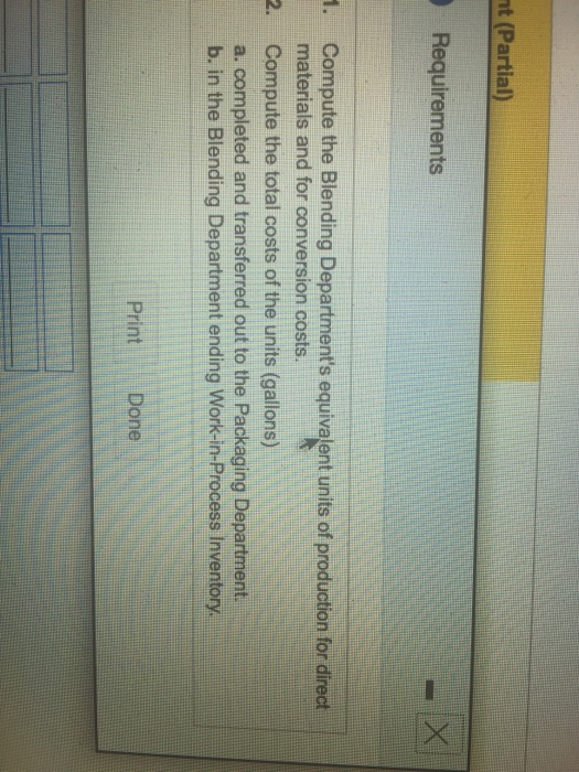 Solved 2 of 2 i Data Table Gallons Beginning Work-in-Process | Chegg.com