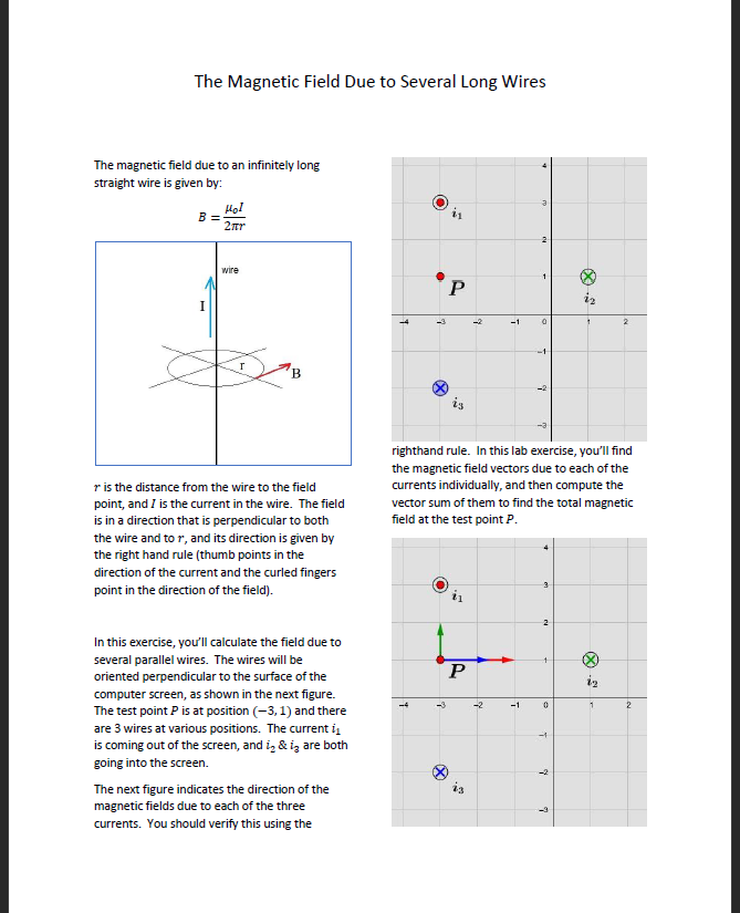 Solved The Magnetic Field Due to Several Long Wires The | Chegg.com