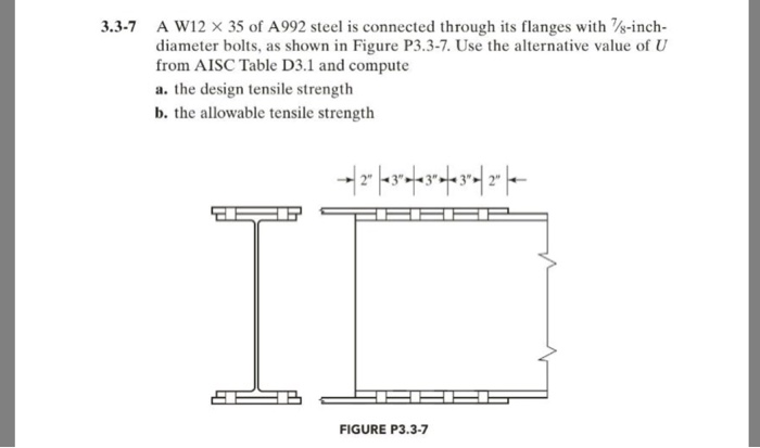 Solved A W12 × 35 of A992 steel is connected through its | Chegg.com