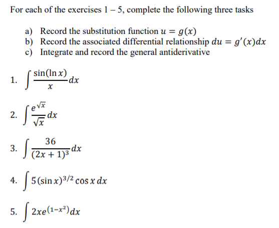 Solved (2x + 1)3 dx For each of the exercises 1 - 5, | Chegg.com