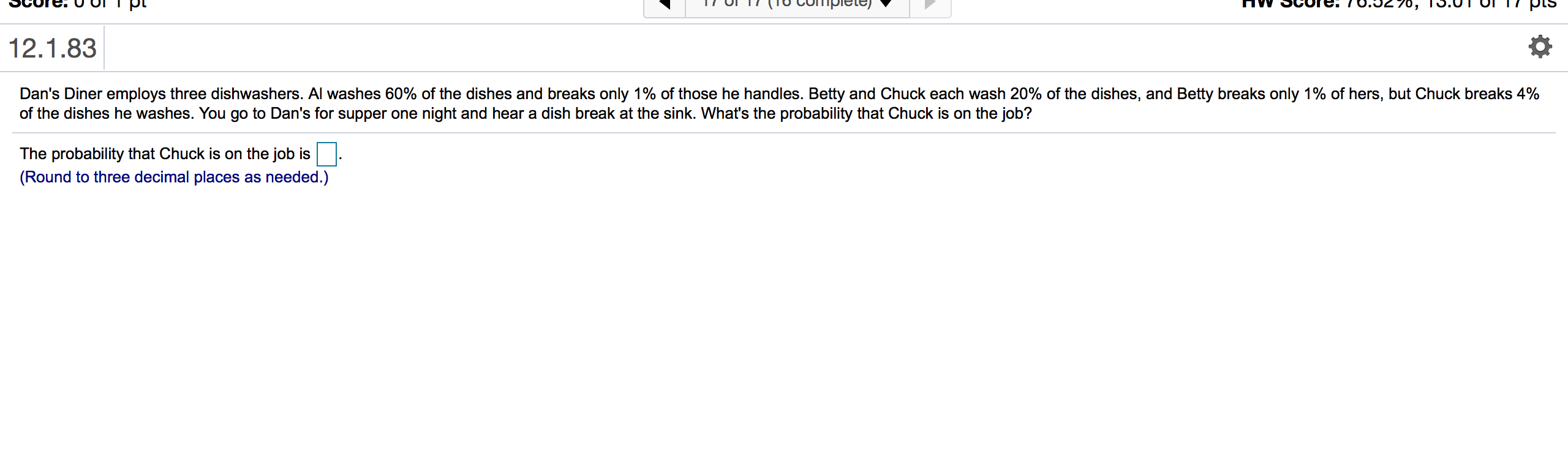 Solved Score.U OTT pL 17 ONTI(TO COmpiGLE) MWSCOre: 70.5Z | Chegg.com