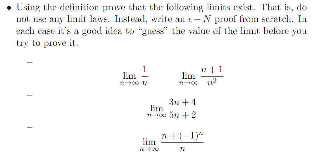Solved • Using the definition prove that the following | Chegg.com