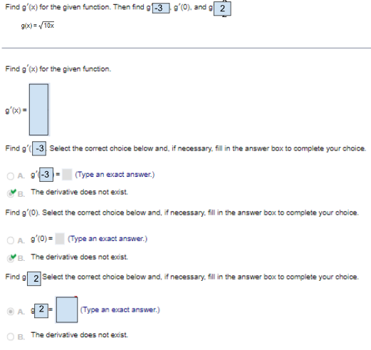 Solved Find g′(x) for the given function. Then find gg′(0), | Chegg.com