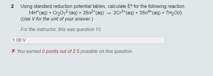 Solved 2 Using standard reduction potential tables, | Chegg.com