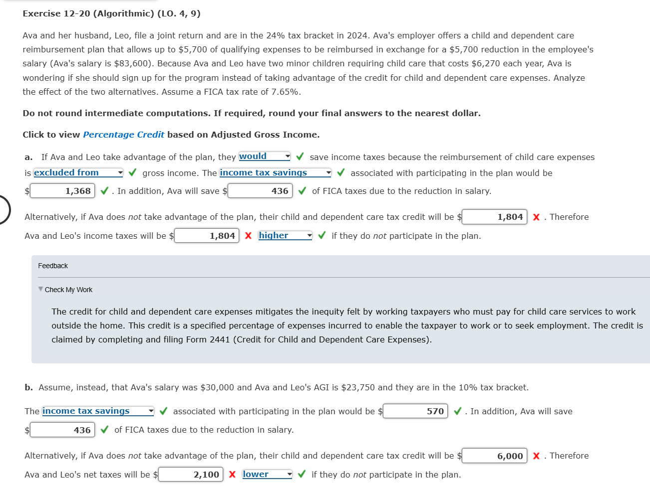 Solved b. ﻿Assume, instead, that Ava's salary was \( \$ | Chegg.com