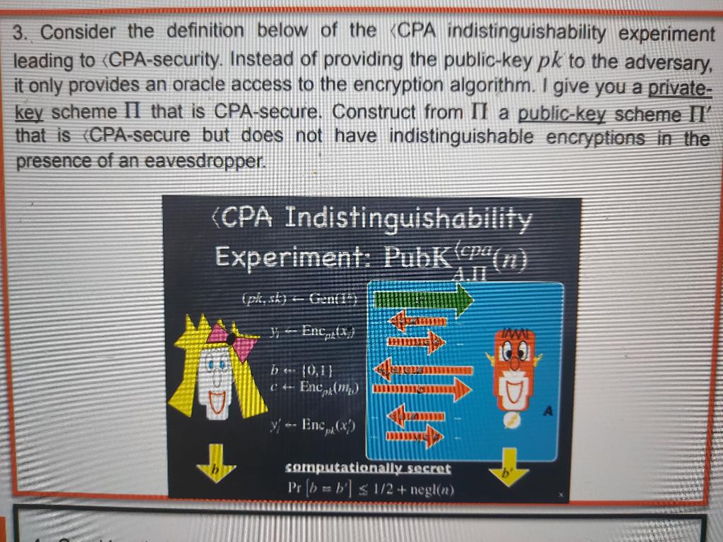 Solved 3. Consider the definition below of the CPA | Chegg.com