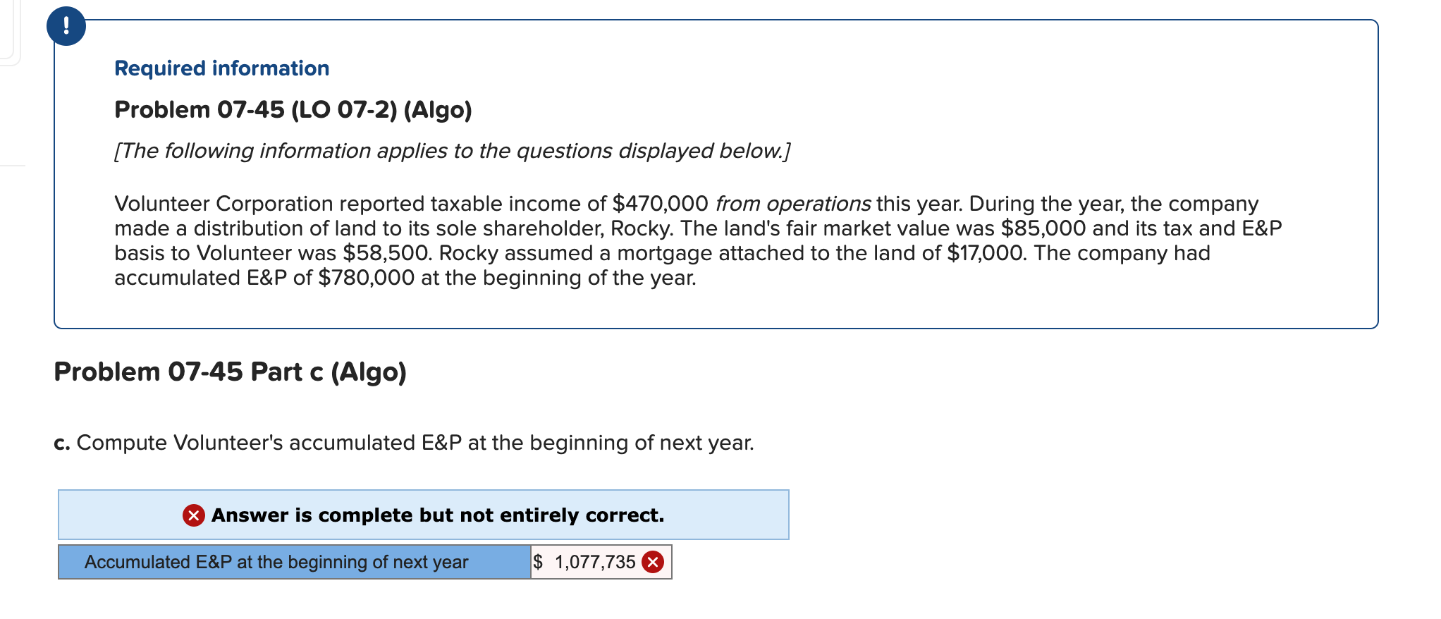 Solved Required information Problem 07-45 (LO 07-2) (Algo) | Chegg.com Solved Required information Problem 07-45 (LO 07-2) (Algo) | Chegg.com