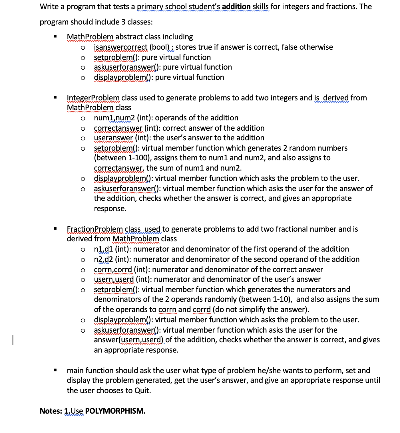 Write a program that tests a primary school student's | Chegg.com
