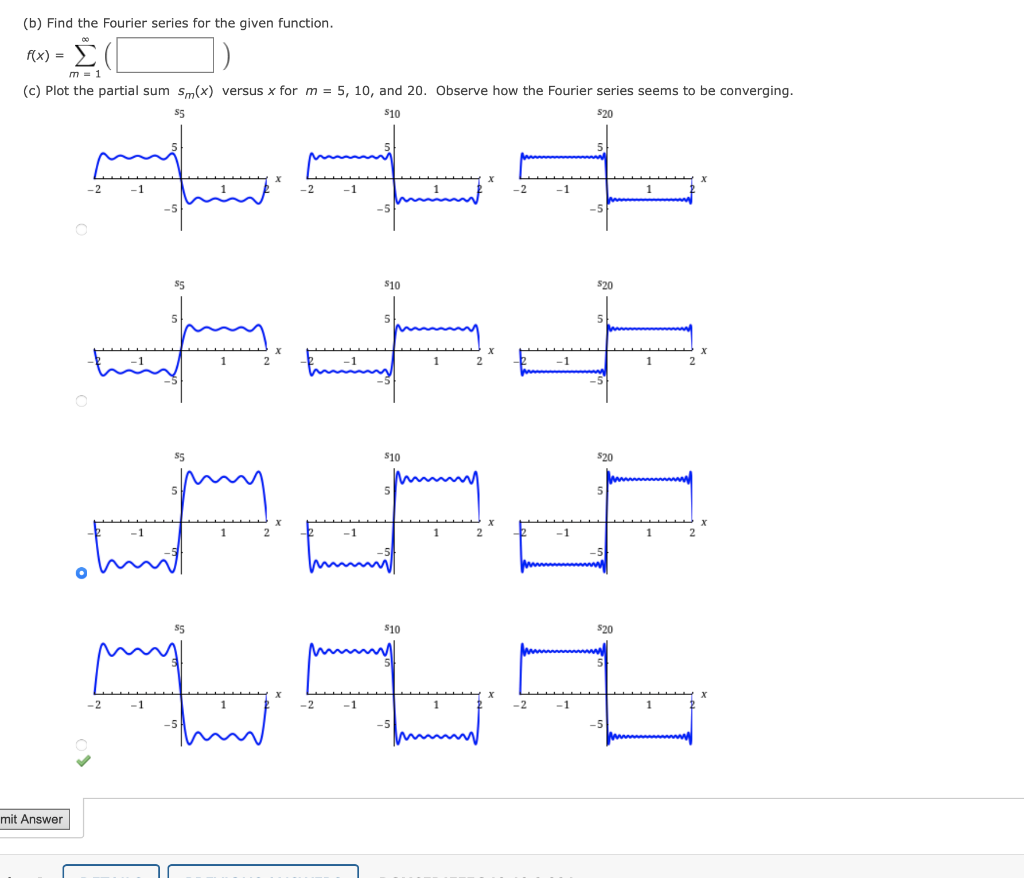Solved (b) Find the Fourier series for the given function. | Chegg.com