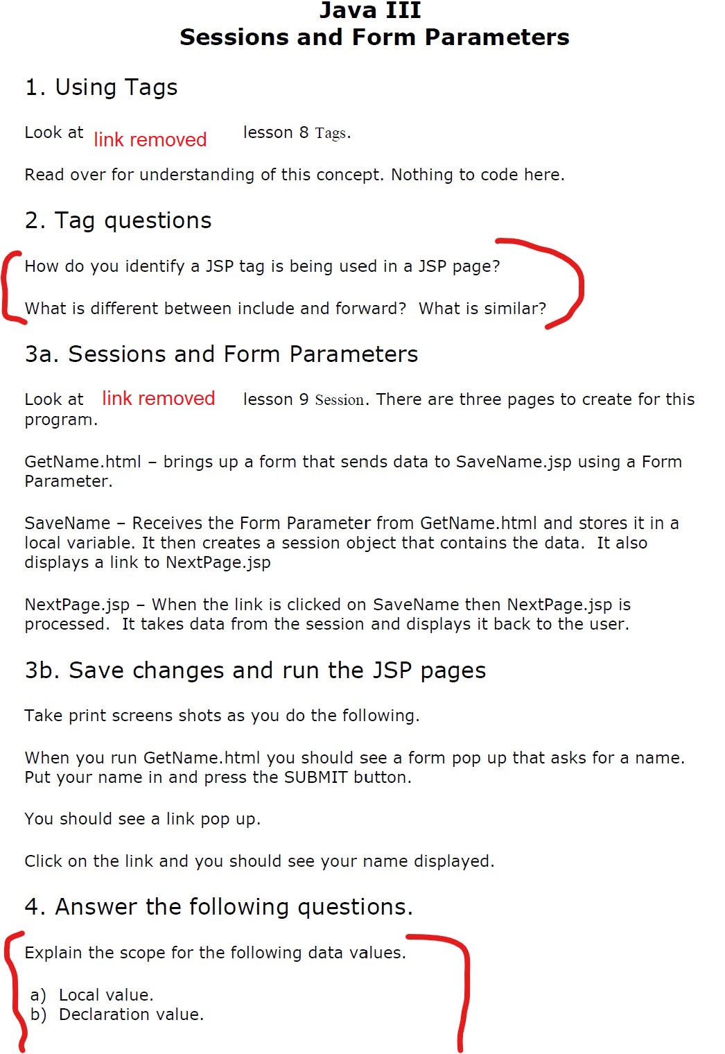 Solved Java III - Sessions and Form Parameters - Need help | Chegg.com