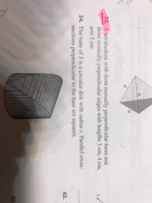 Solved 53. A tetrahedron with three mutually perpendicular | Chegg.com