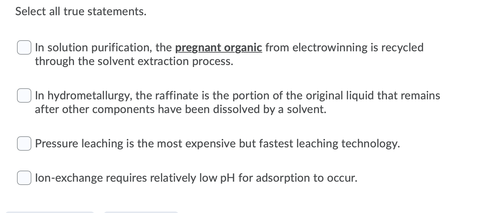 Solved Select all true statements. In solution purification, | Chegg.com