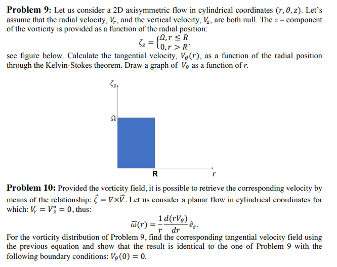 Problem 9: Let us consider a 2D axisymmetric flow in | Chegg.com