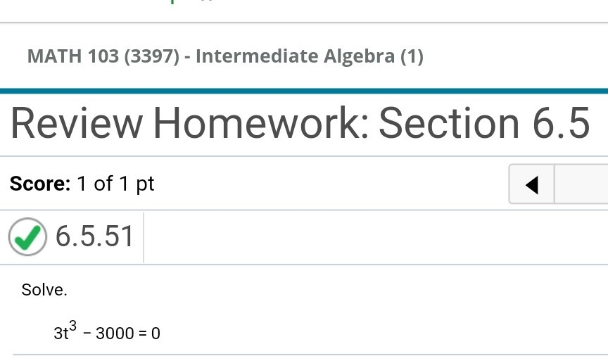Solved MATH 103 (3397) - Intermediate Algebra (1) Review | Chegg.com