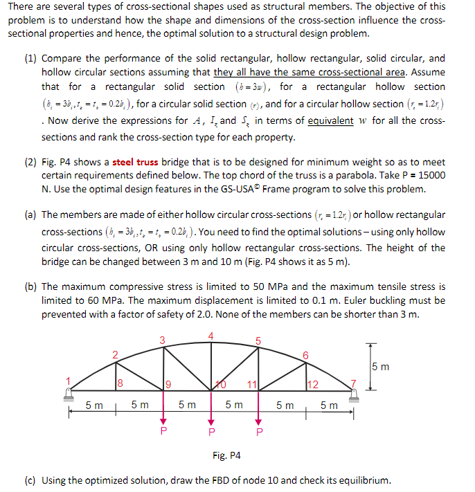 There are several types of cross-sectional shapes | Chegg.com