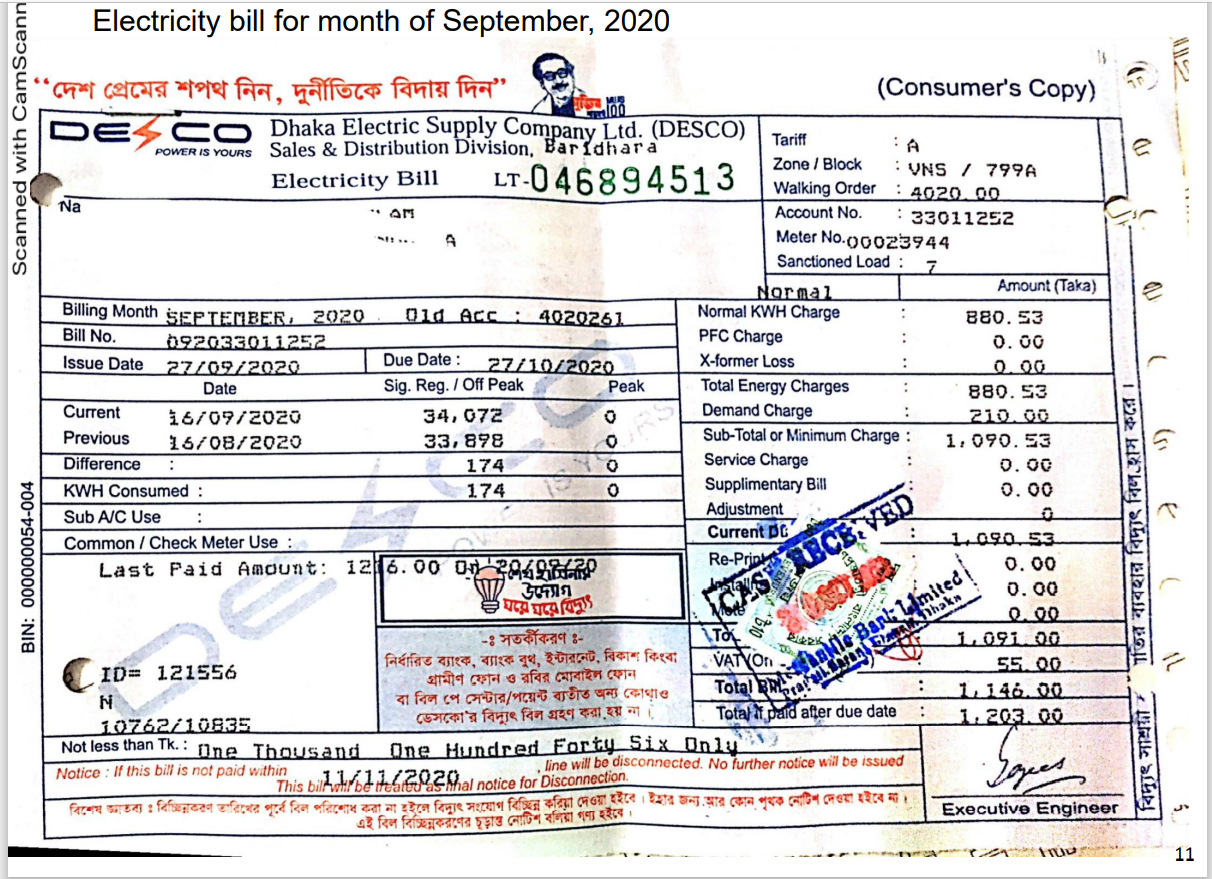Solved Electricity bill for month of February, 2020 ( nul | Chegg.com