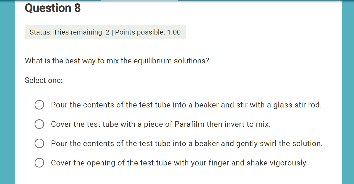 Solved Question 8 Status: Tries remaining: 2 Points | Chegg.com