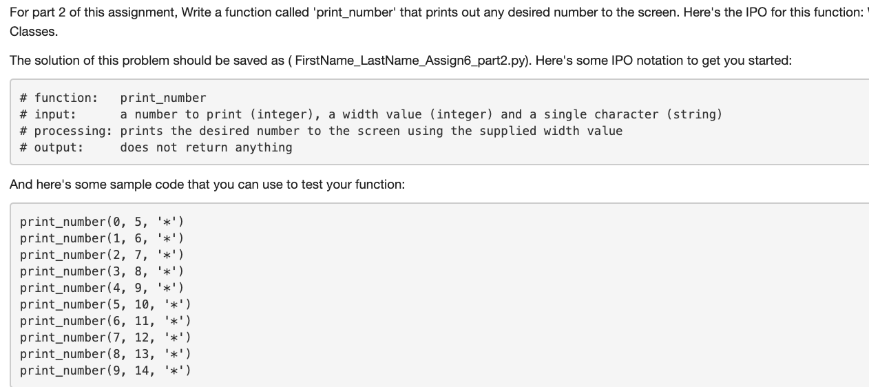 Solved For part 2 of this assignment, Write a function | Chegg.com