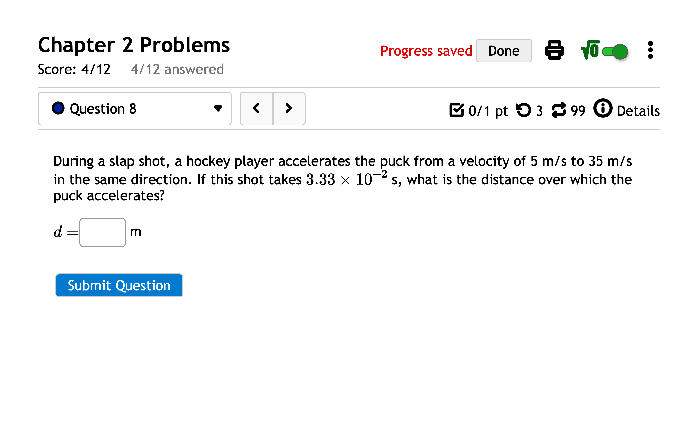 Solved Chapter 2 Problems Progress Saved Score 4 12 4 12