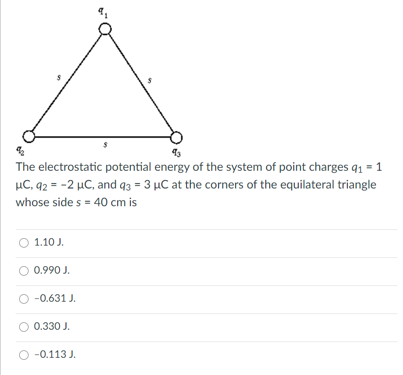 Solved The electrostatic potential energy of the system of | Chegg.com