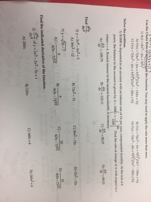 Solved Use the Chain Rule to differentiate the function. You | Chegg.com