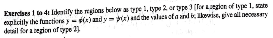 Solved Exercises 1 to 4: Identify the regions below as type | Chegg.com