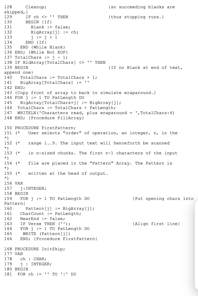 Solved 3 PROGRAM travesty (input, output); 222324 CONST | Chegg.com