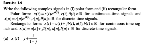 Solved Write the following complex signals in (i) polar form | Chegg.com