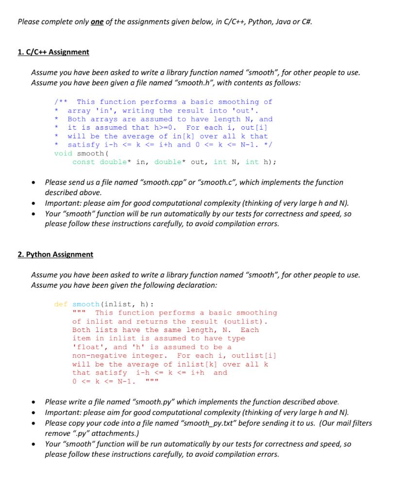 Solved Please complete only one of the assignments given | Chegg.com