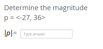 Solved Determine the magnitude p= ∣p∣= | Chegg.com