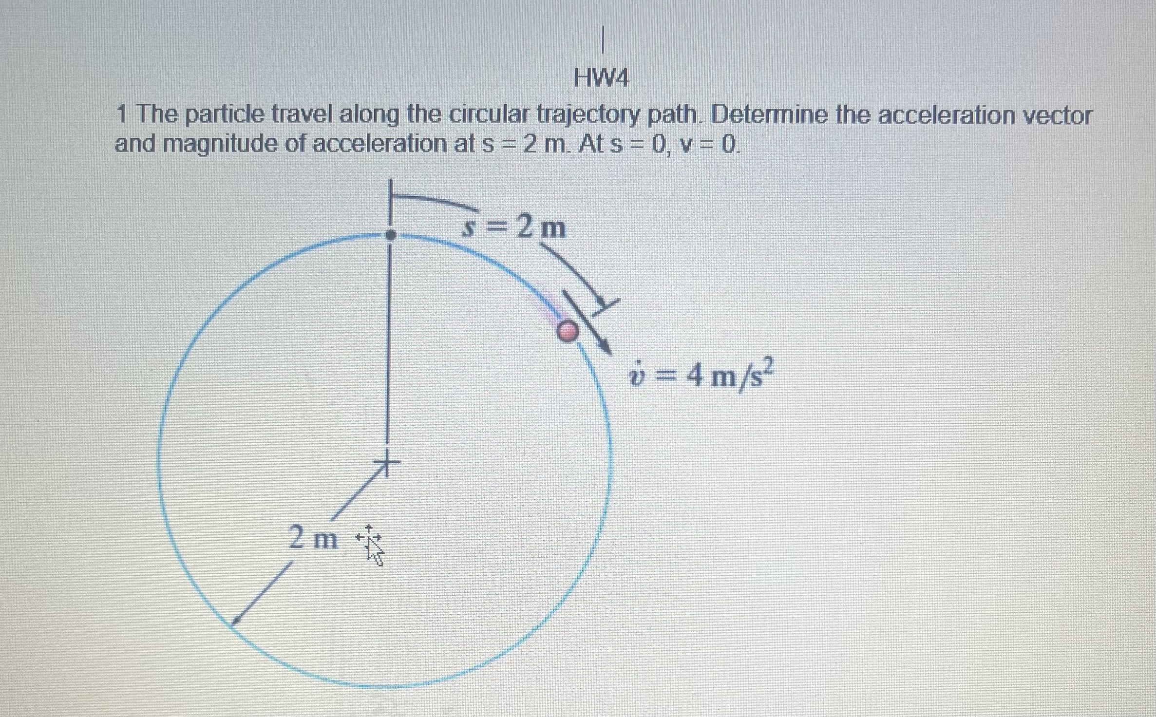 Solved HW41 ﻿The particle travel along the circular | Chegg.com