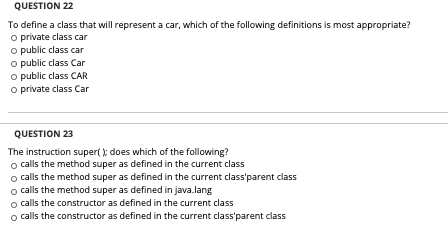 Solved QUESTION 22 To define a class that will represent a | Chegg.com
