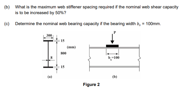 Solved For the plate girder Grade 300 steel shown in Figure | Chegg.com