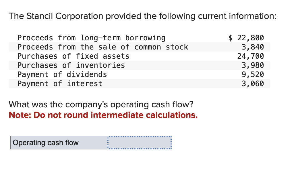 Solved The Stancil Corporation provided the following | Chegg.com