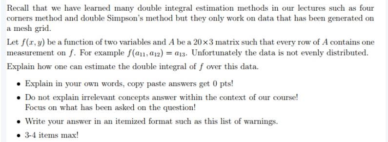 Solved Recall that we have learned many double integral | Chegg.com