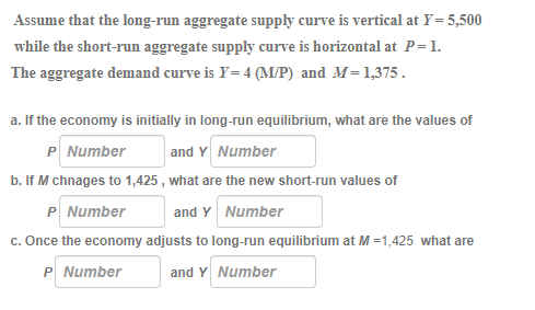 Solved Assume that the long-run aggregate supply curve is | Chegg.com