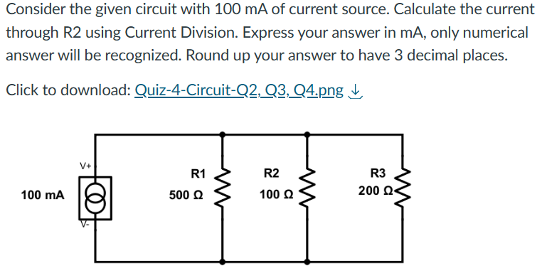 Solved Consider the given circuit with 100 mA of current | Chegg.com