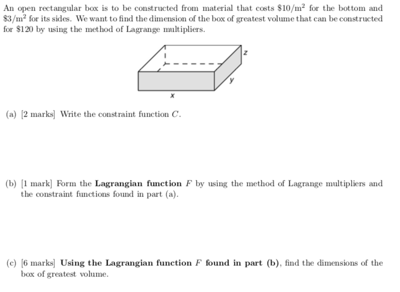 Solved An open rectangular box is to be constructed from | Chegg.com