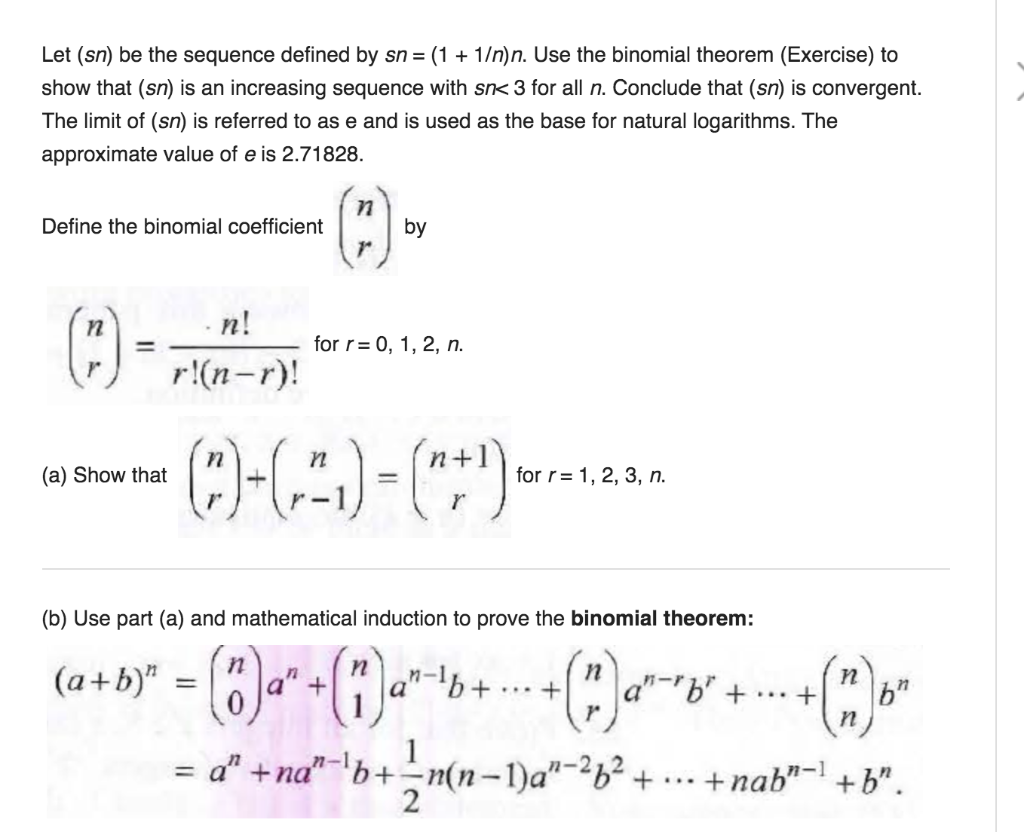 Solved Let (sn) be the sequence defined by sn = (1 + 1/n)n. | Chegg.com