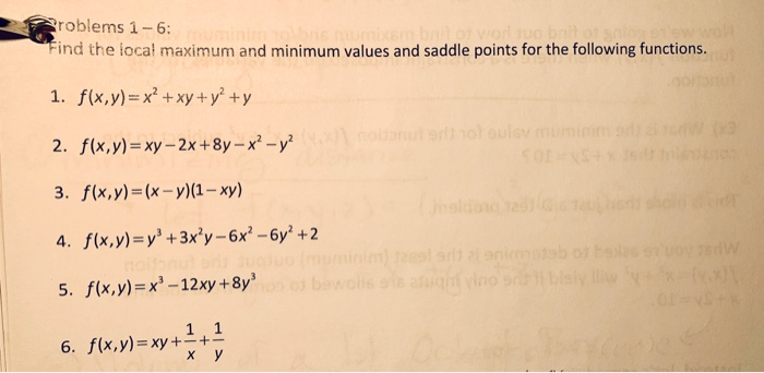 Solved roblems 1-6: Find the local maximum and minimum | Chegg.com Solved roblems 1-6: Find the local maximum and minimum | Chegg.com
