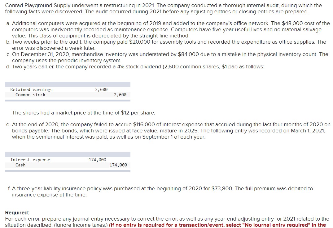Solved 1 Record entry necessary for error correction.2 | Chegg.com
