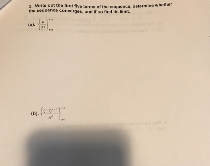 Solved 3. Write out the first five terms of the sequence, | Chegg.com