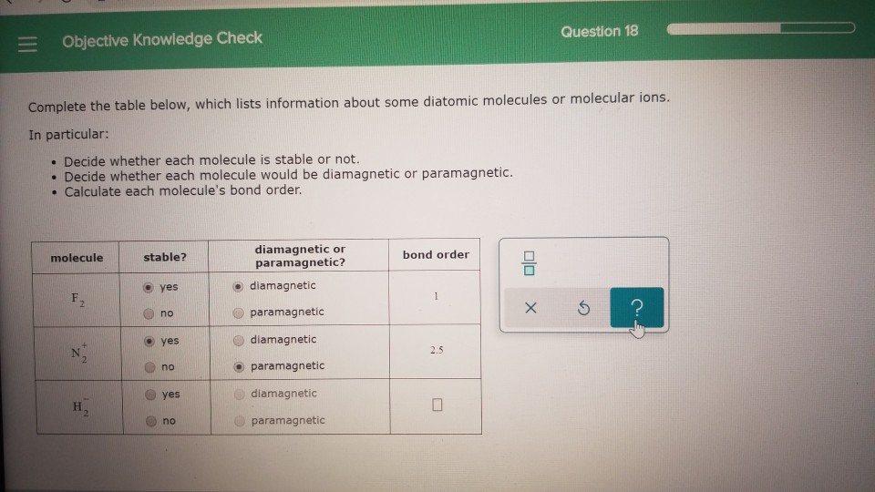 Solved = Objective Knowledge Check Question 18 Complete the | Chegg.com