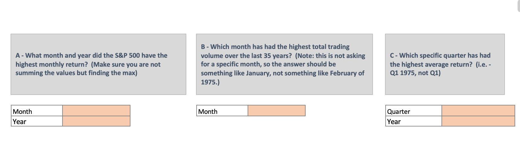 Solved The table below has the monthly pricing data for the | Chegg.com
