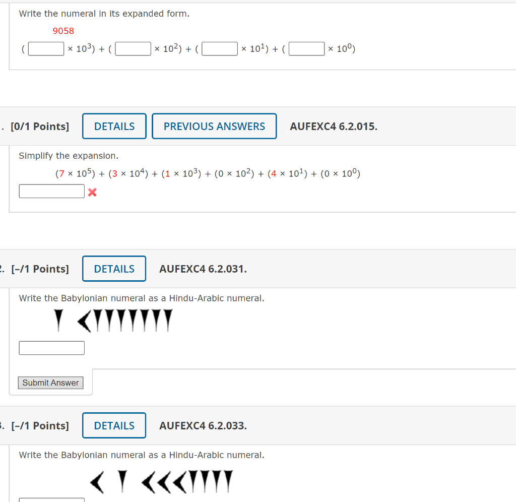 Solved Write the numeral in its expanded form. 9058 X 103) + | Chegg.com